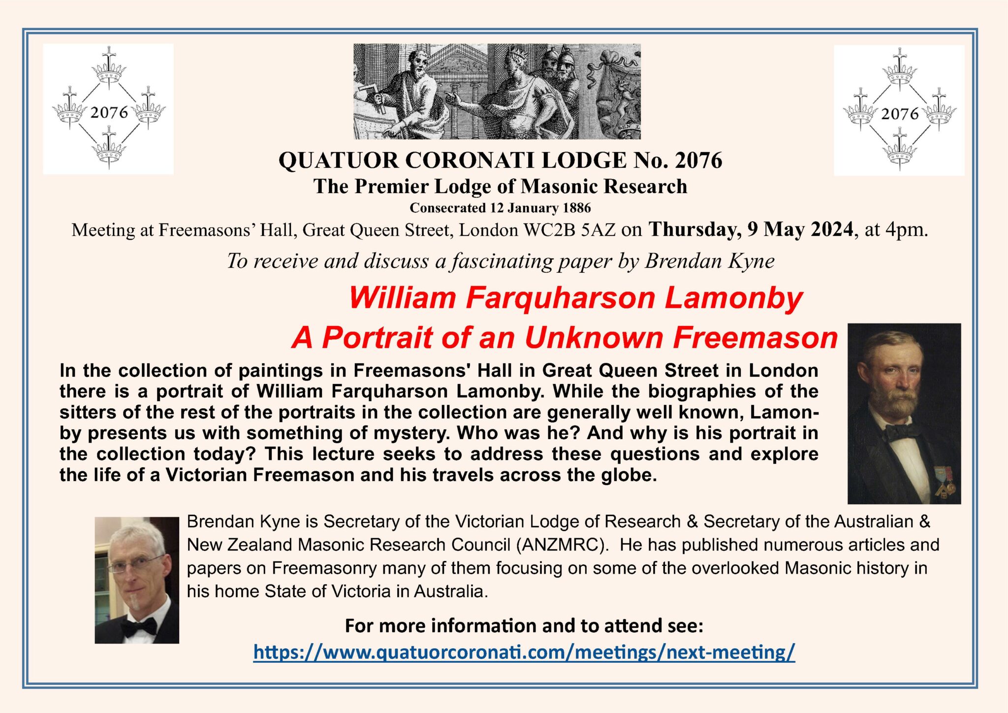 QCL flier May 2024 Landscape - Quatuor Coronati
